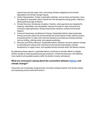 Fashion’s Empowering Role in Climate Change | PDF