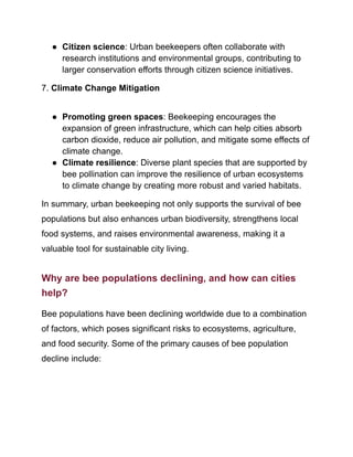 Pollinator Heroes: How Urban Beekeepers Are Boosting Bee Populations | PDF