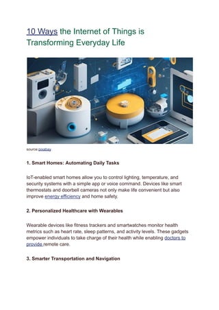 10 Ways the Internet of Things is Transforming Everyday Life | PDF