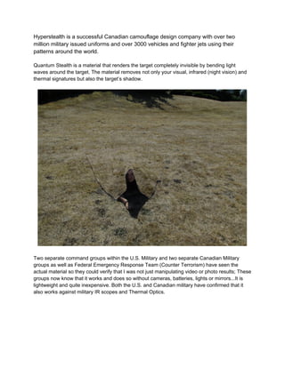 Quantum Stealth; The Invisible Military Becomes A Reality By Guy Cramer ...