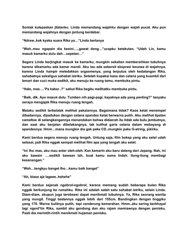 Cerita Dewasa Sensasi Mesum Bersama Sahabat Istriku | PDF