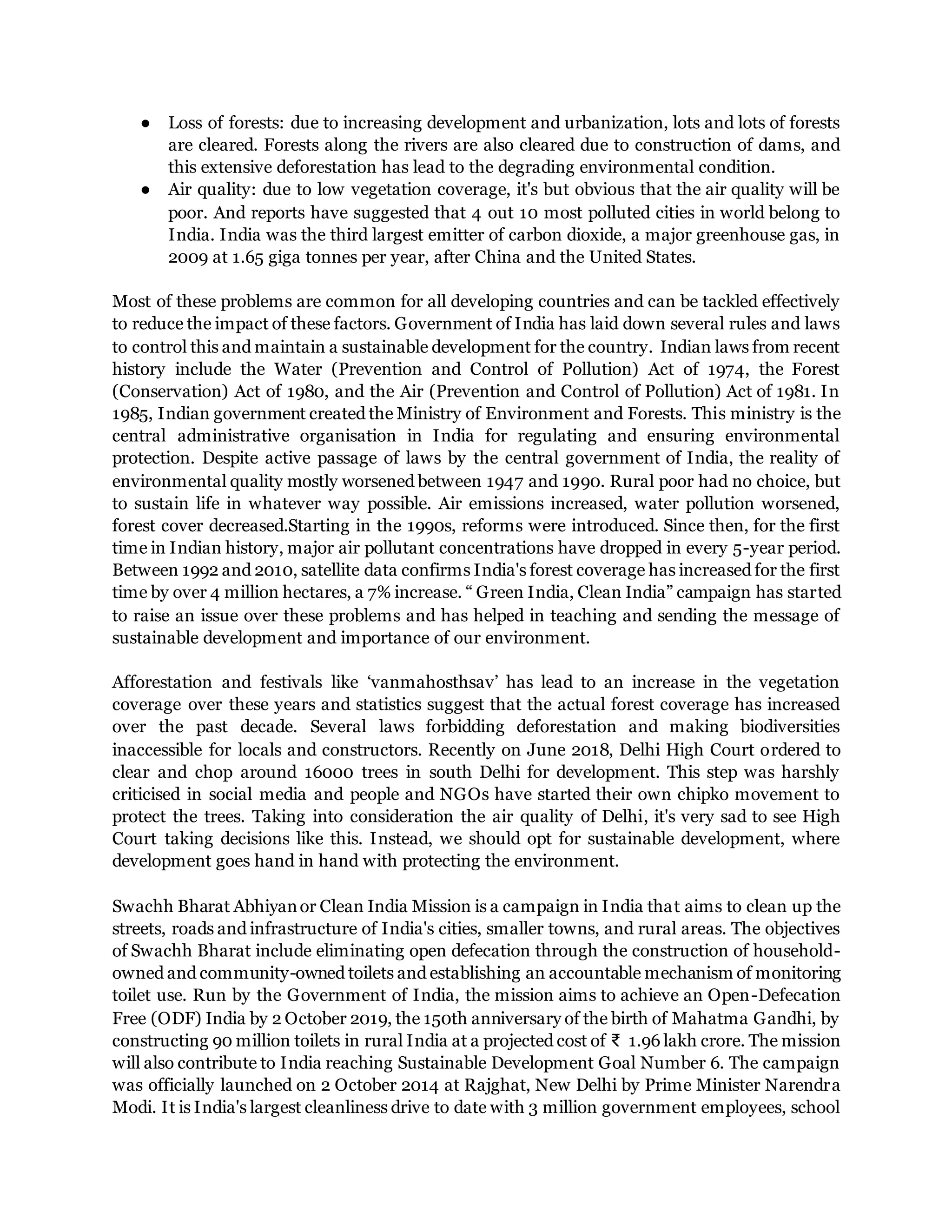 Green India, Clean India | DOCX