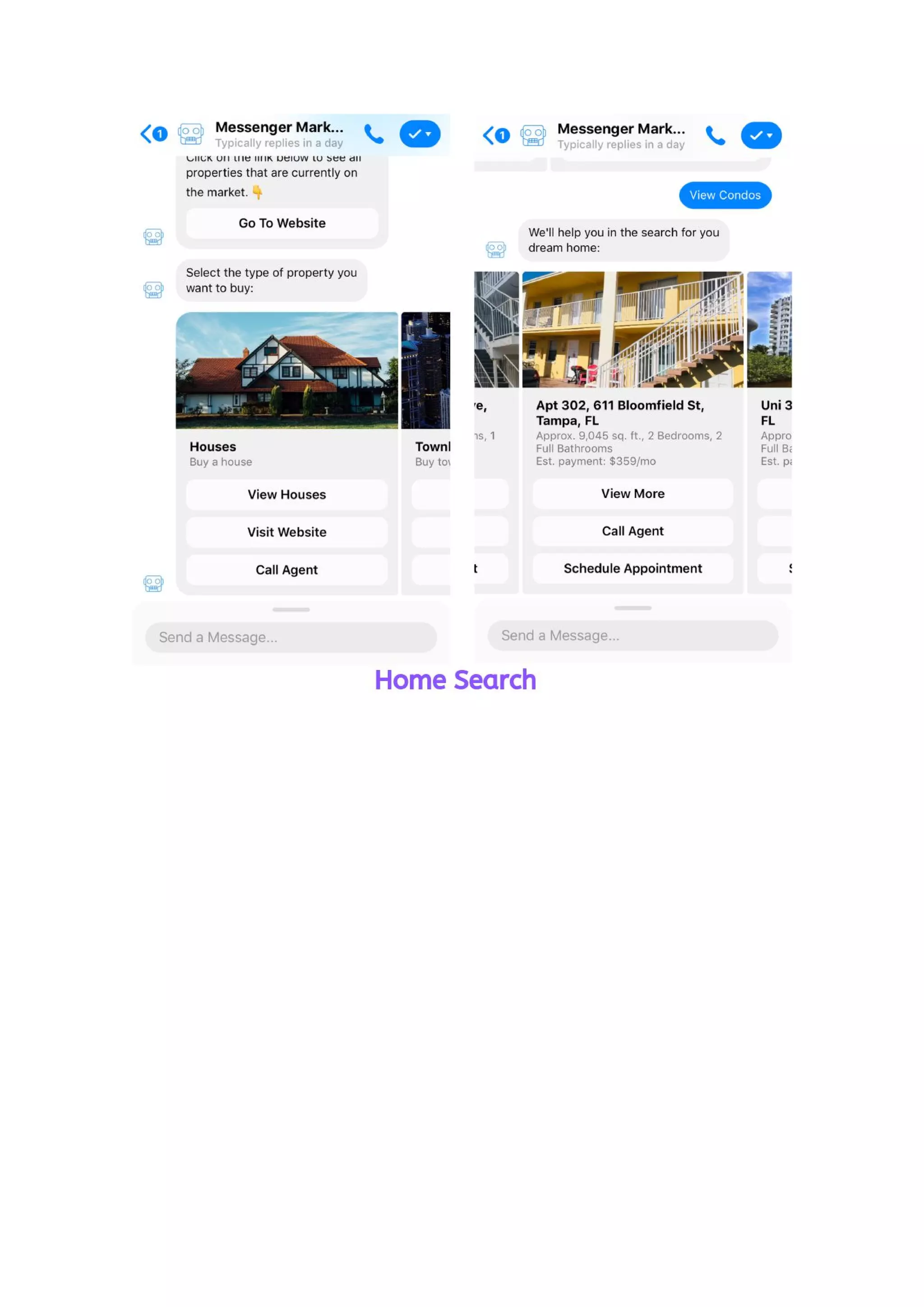 Real Estate Messenger Bot Screen Shots | PDF | Internet | Computing
