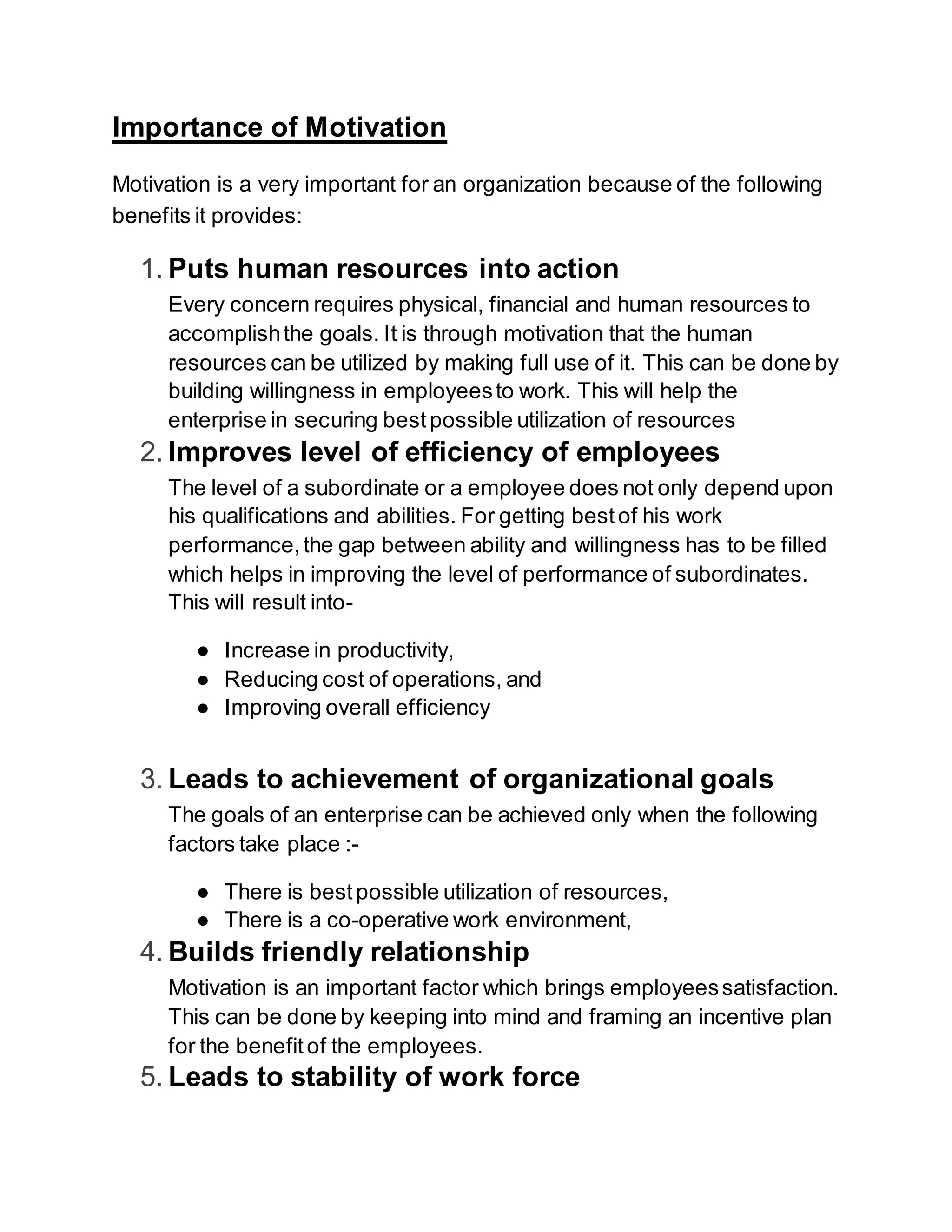 Motivation in Organization Behaviour pdf | DOCX