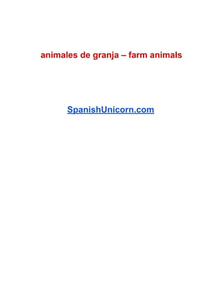 Vocabulario español: animales domésticos y los sonidos | PDF