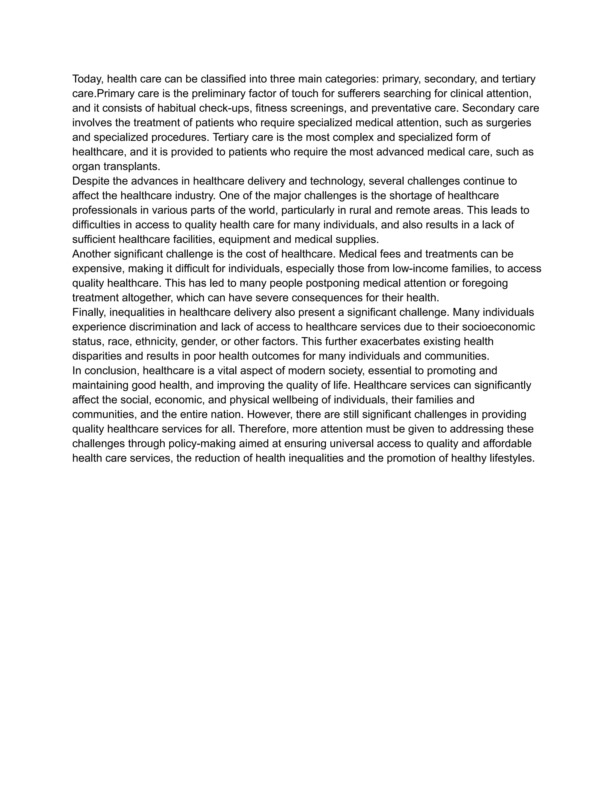 What is health care and why it is very important in our society | PDF