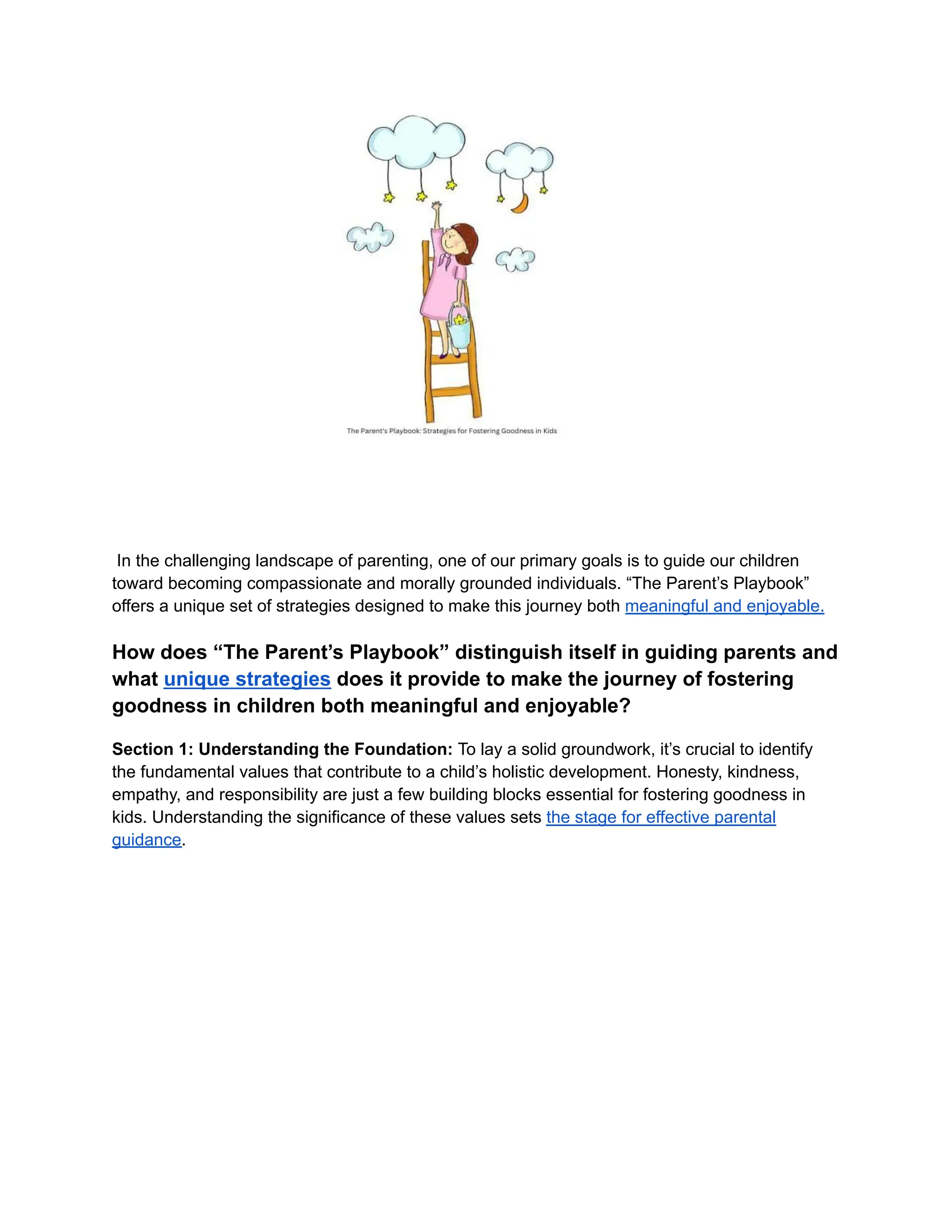 The Parent’s Playbook: Strategies for Fostering Goodness in Kids | PDF