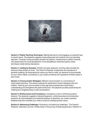 The Parent’s Playbook: Strategies for Fostering Goodness in Kids | PDF