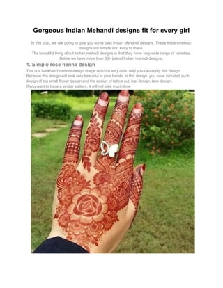 Simple Mehndi Designs For Beginners Pdf