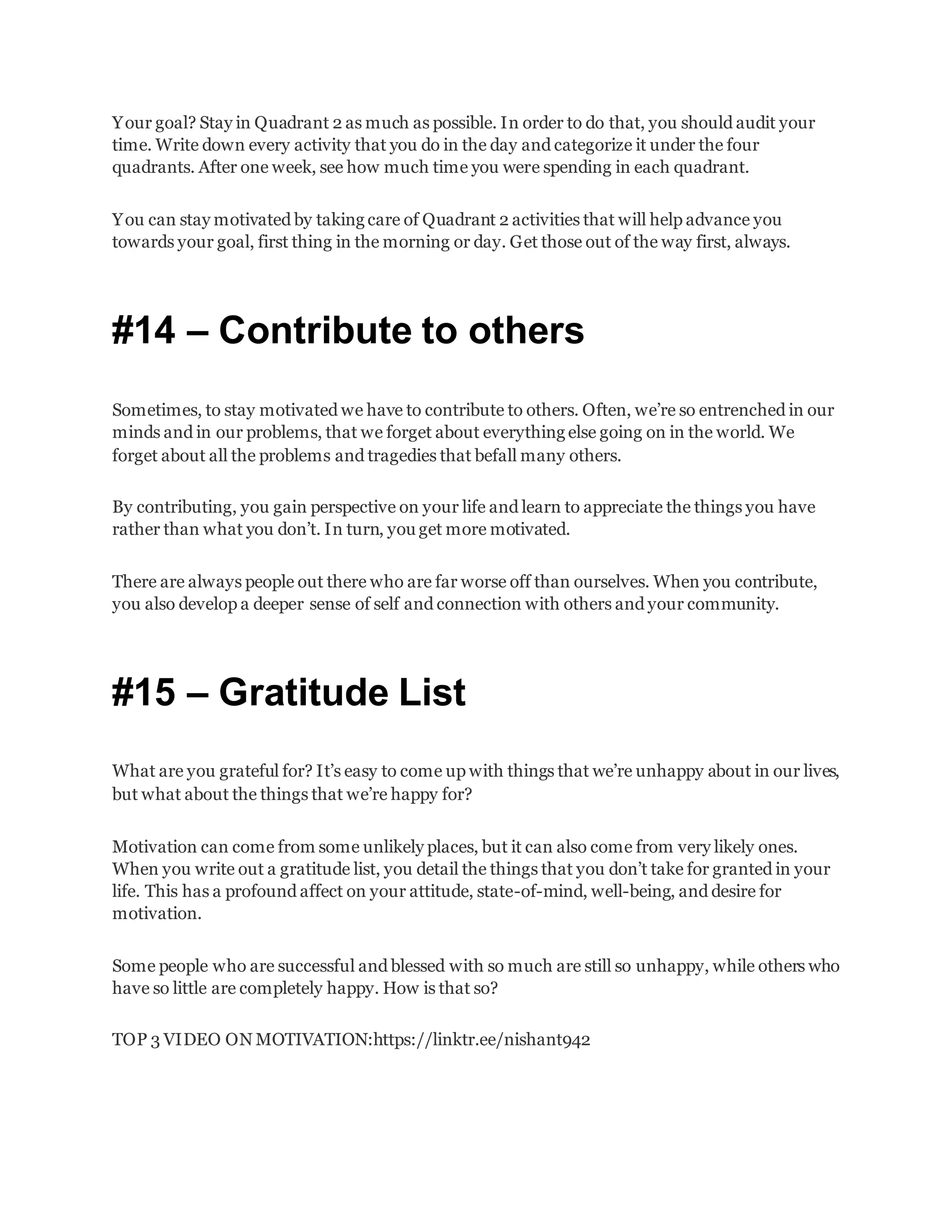 THE ULTIMATE MOTIVATION | PDF