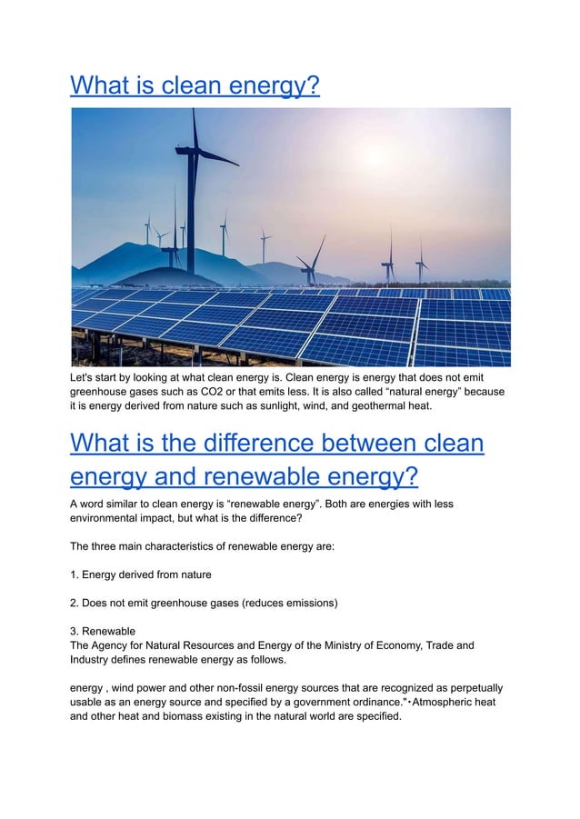What is clean energy? Introducing types, benefits, and efforts by ...