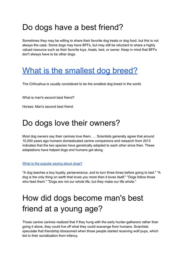 Why is a dog a man's best friend? | PDF