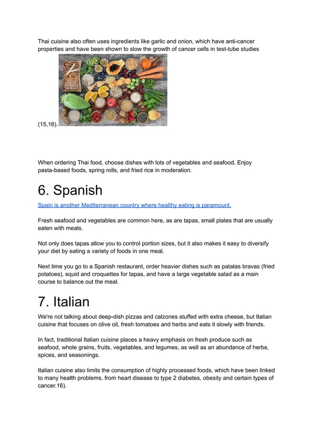 10 best healthy foods from around the world | PDF | Cooking | Food & Drink