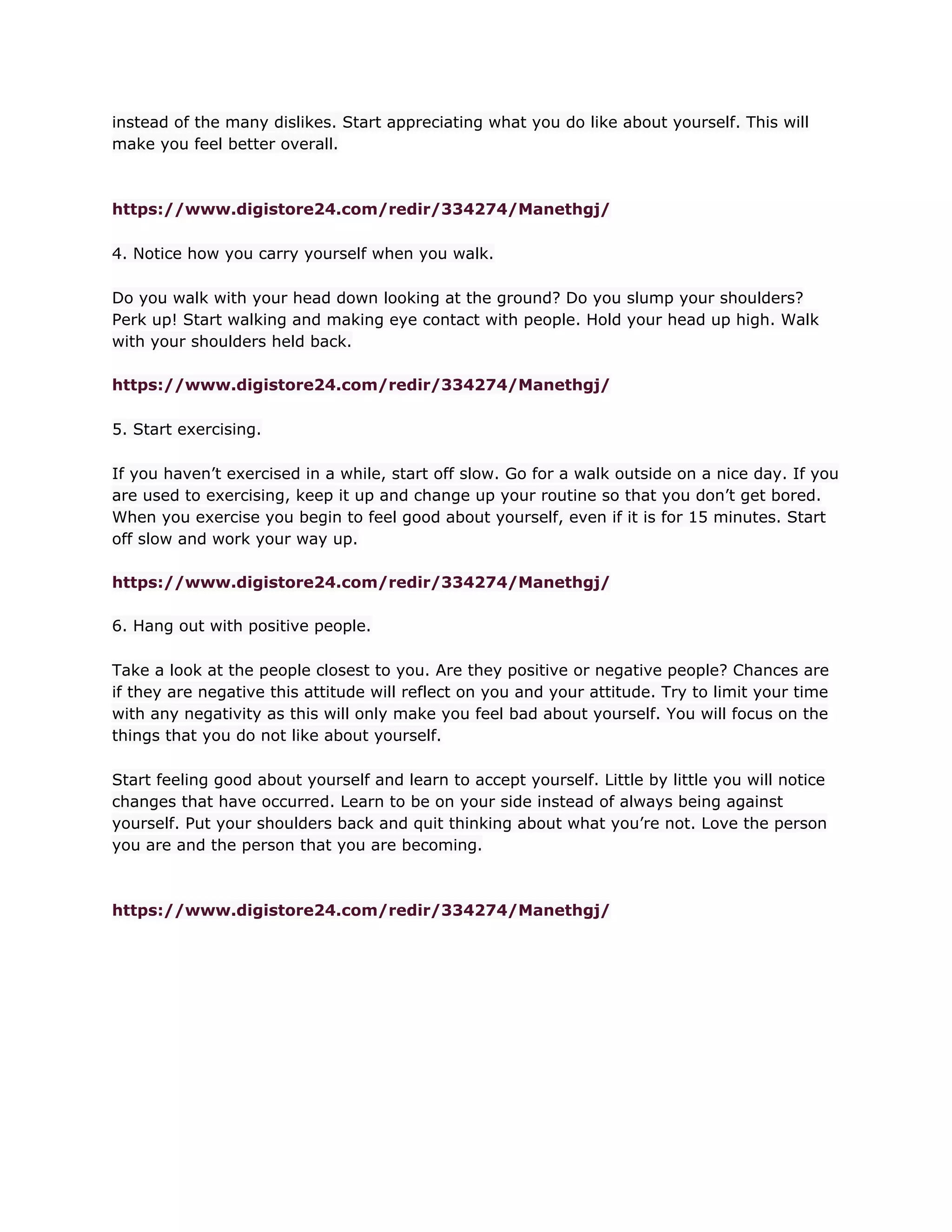 SIX STEPS TO A POSITIVE BODY IMAGE | PDF