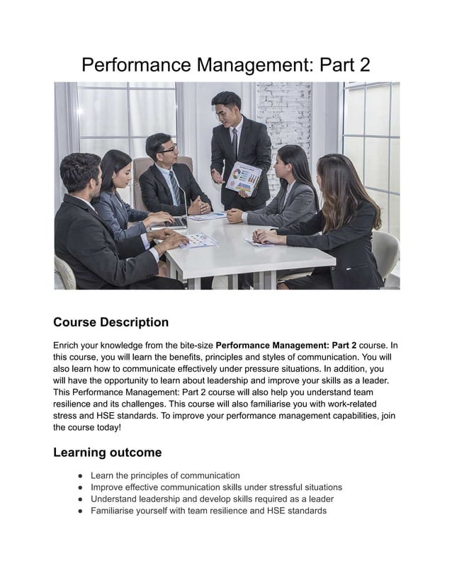 Performance Management: Part 2 | PDF
