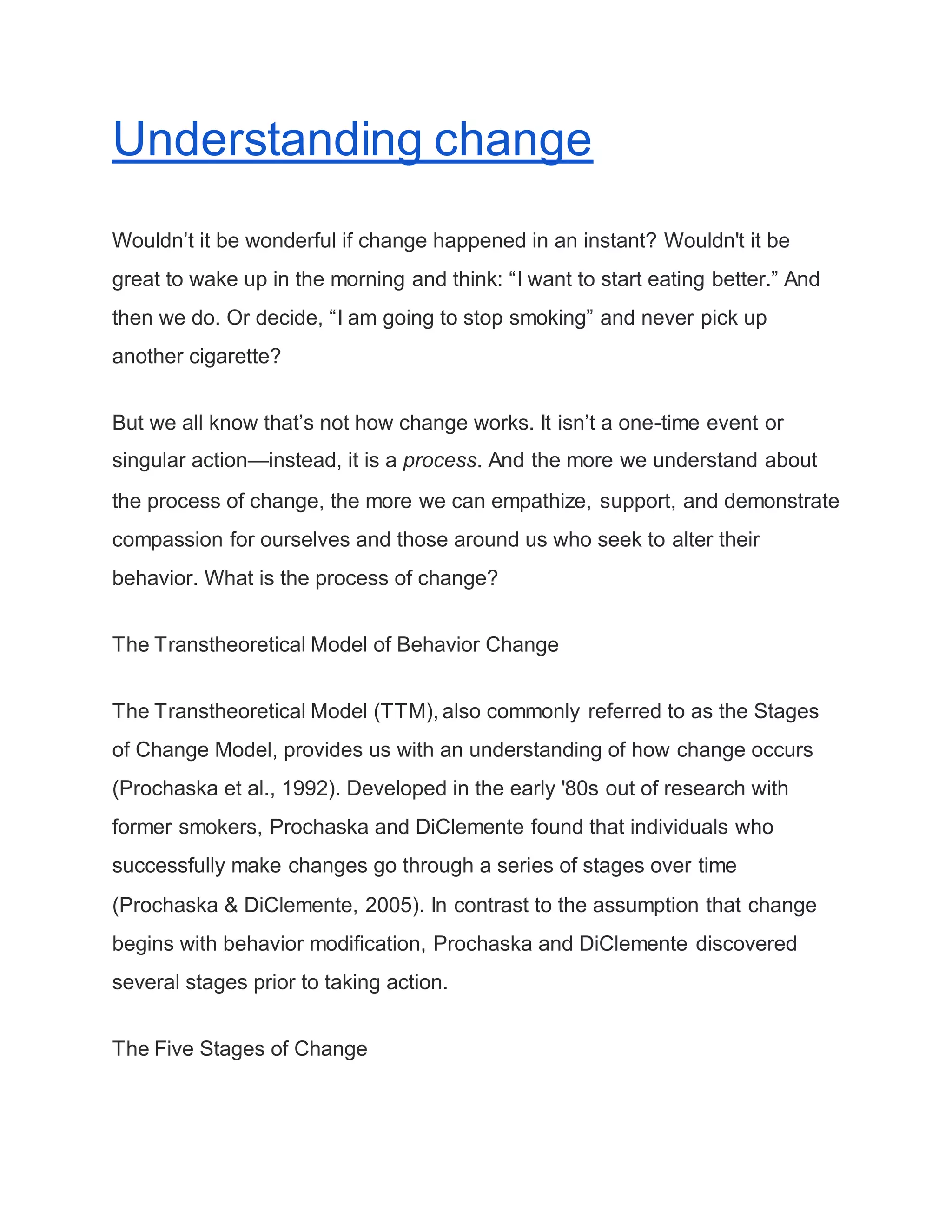 Understanding Change | PDF