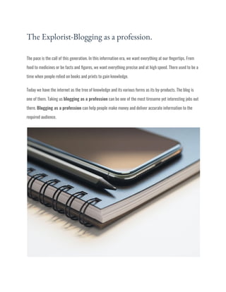 Blogging as a profession | PDF