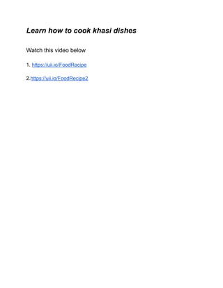 Khasi Food Dishes | PDF