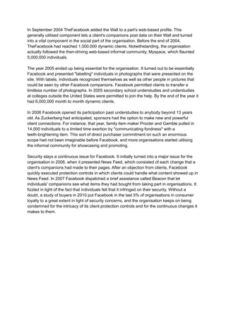 Story of Facebook. | PDF | Social Networking | Internet