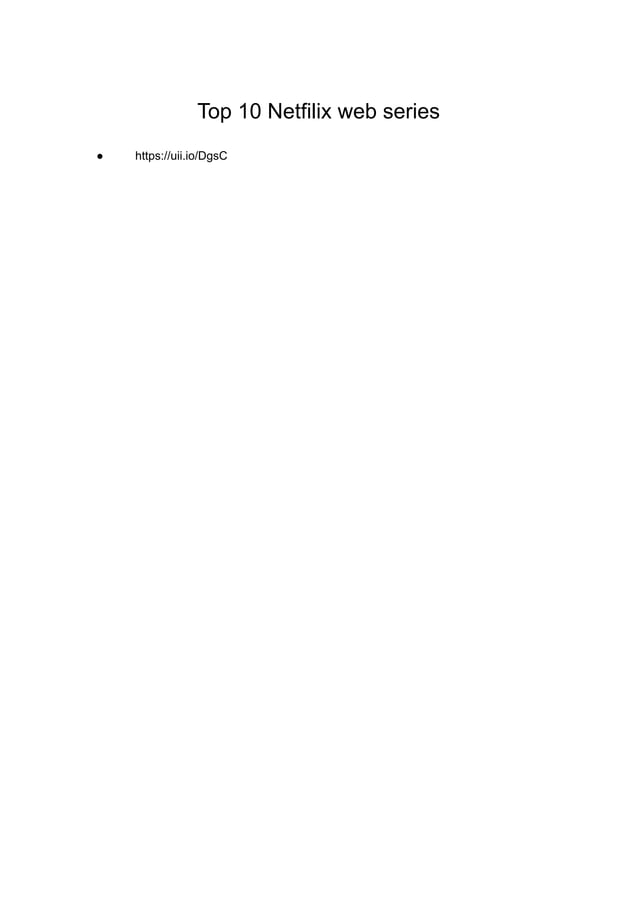 Top 10 best netfilix web series | PDF