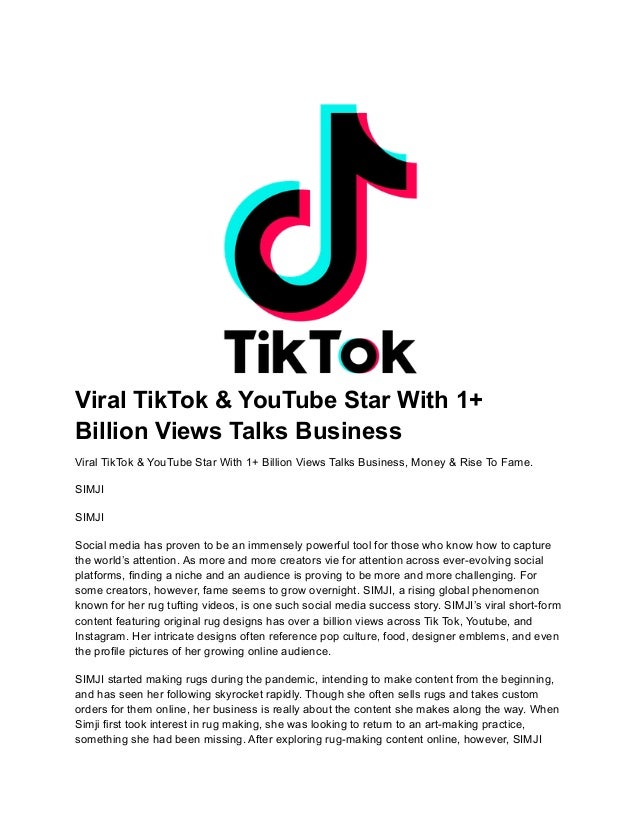 Viral TikTok & YouTube Star With 1+ Billion Views Talks Business | PDF