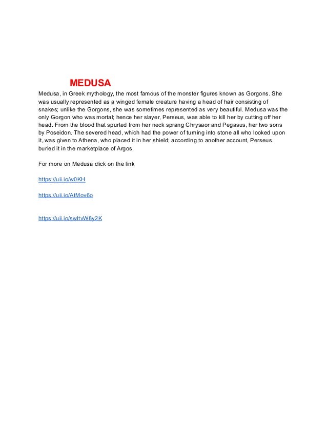 Story about Medusa | PDF