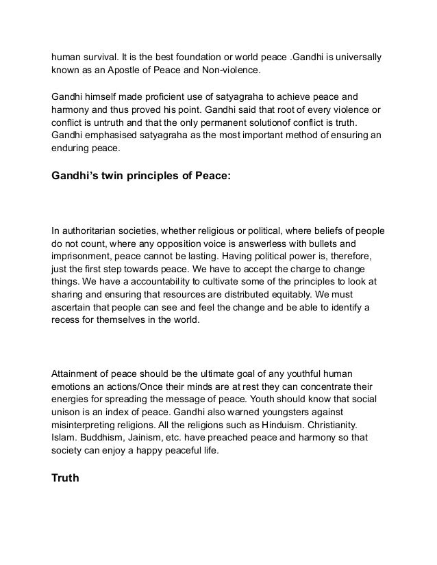 Gandhi as a Symbol of Peace & 2 powerful principles of Peace.pdf | Free ...