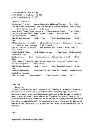 Rules of Debit and Credit. | PDF