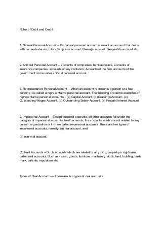 Rules of Debit and Credit. | PDF
