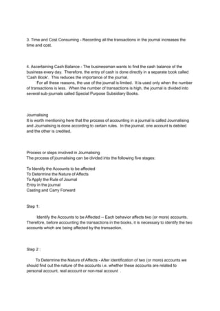 Recording of Business Transactions. Defination of Journal... | PDF