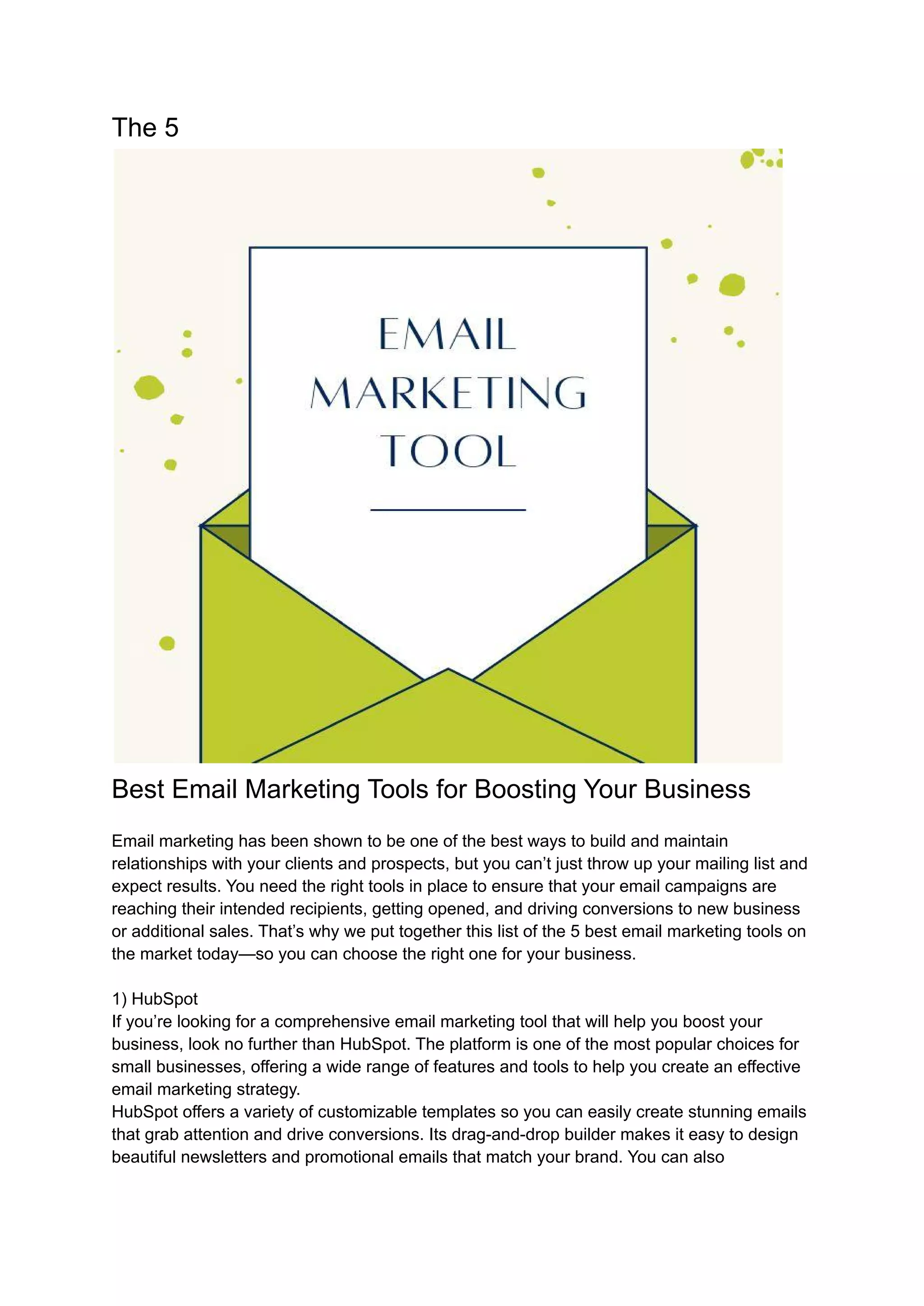 EMAIL MARKETING TOOL | PDF