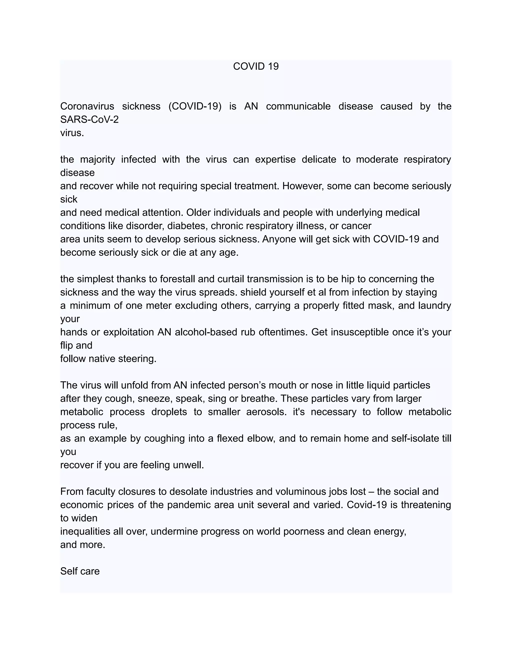 Covid 19 | PDF