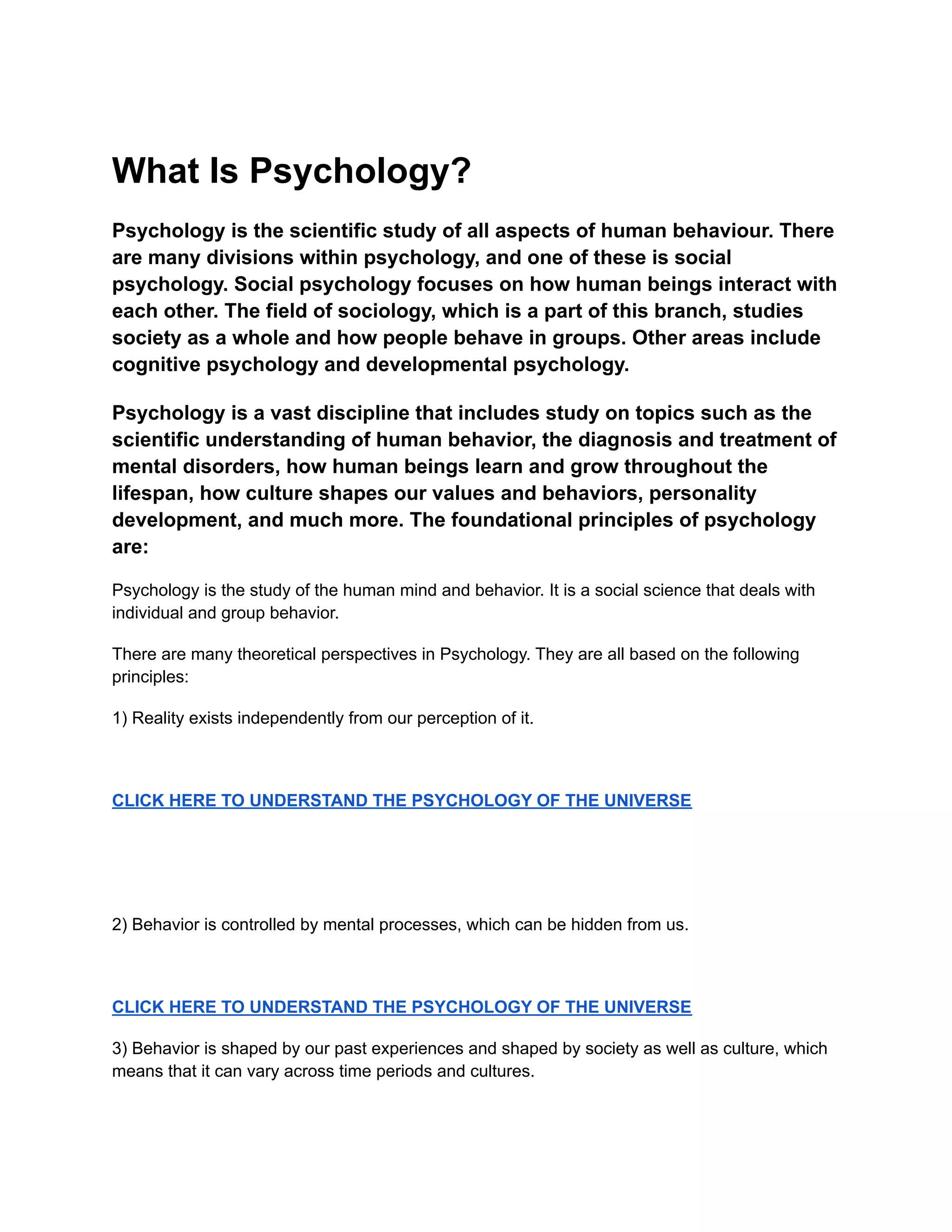 What is Psychology? | PDF