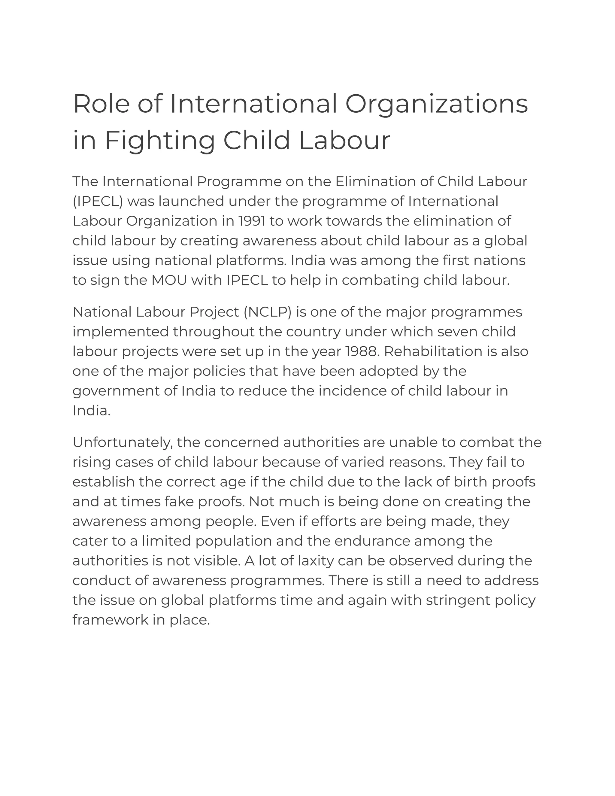 CLASS 12 ENGLISH PROJECT ON CHILD LABOUR | PDF