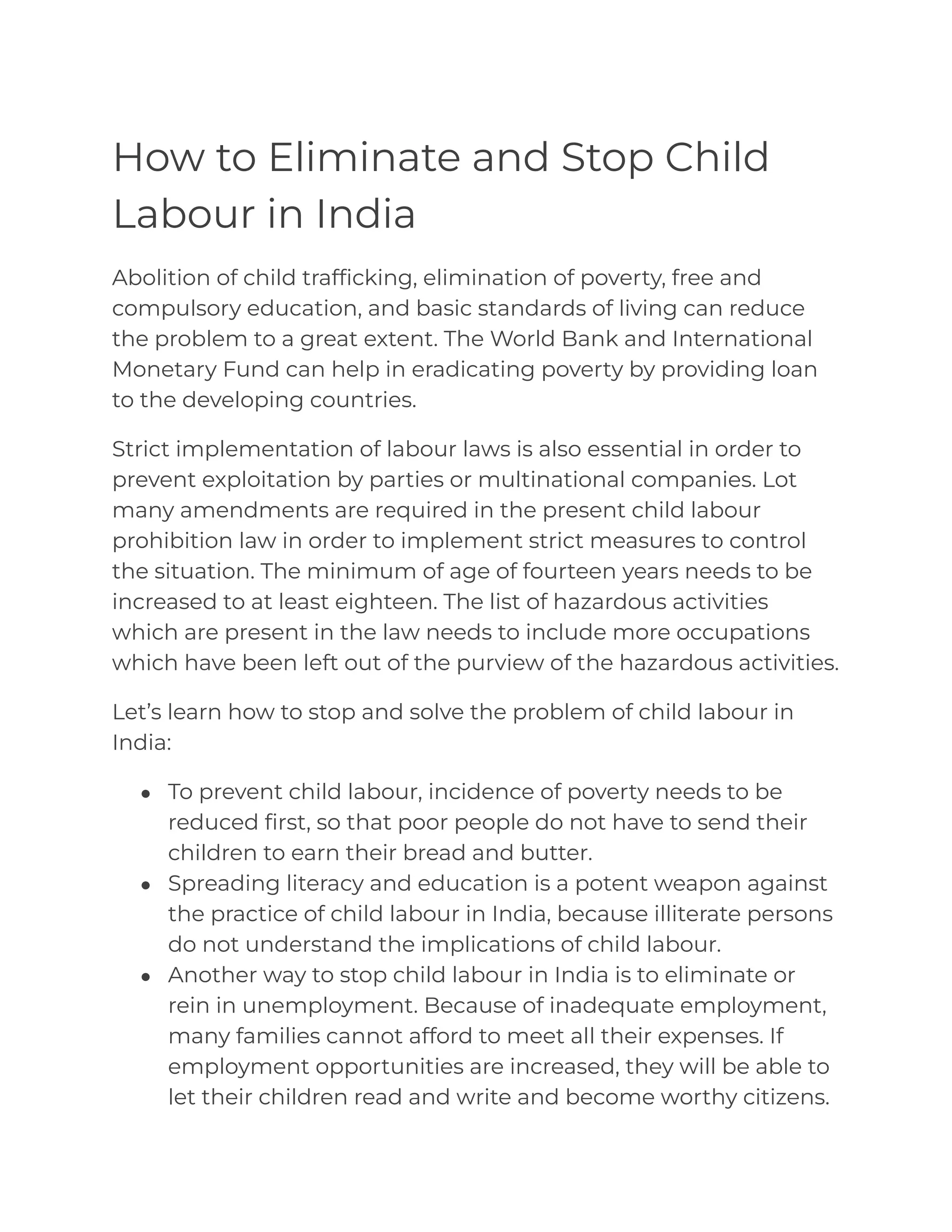 CLASS 12 ENGLISH PROJECT ON CHILD LABOUR | PDF