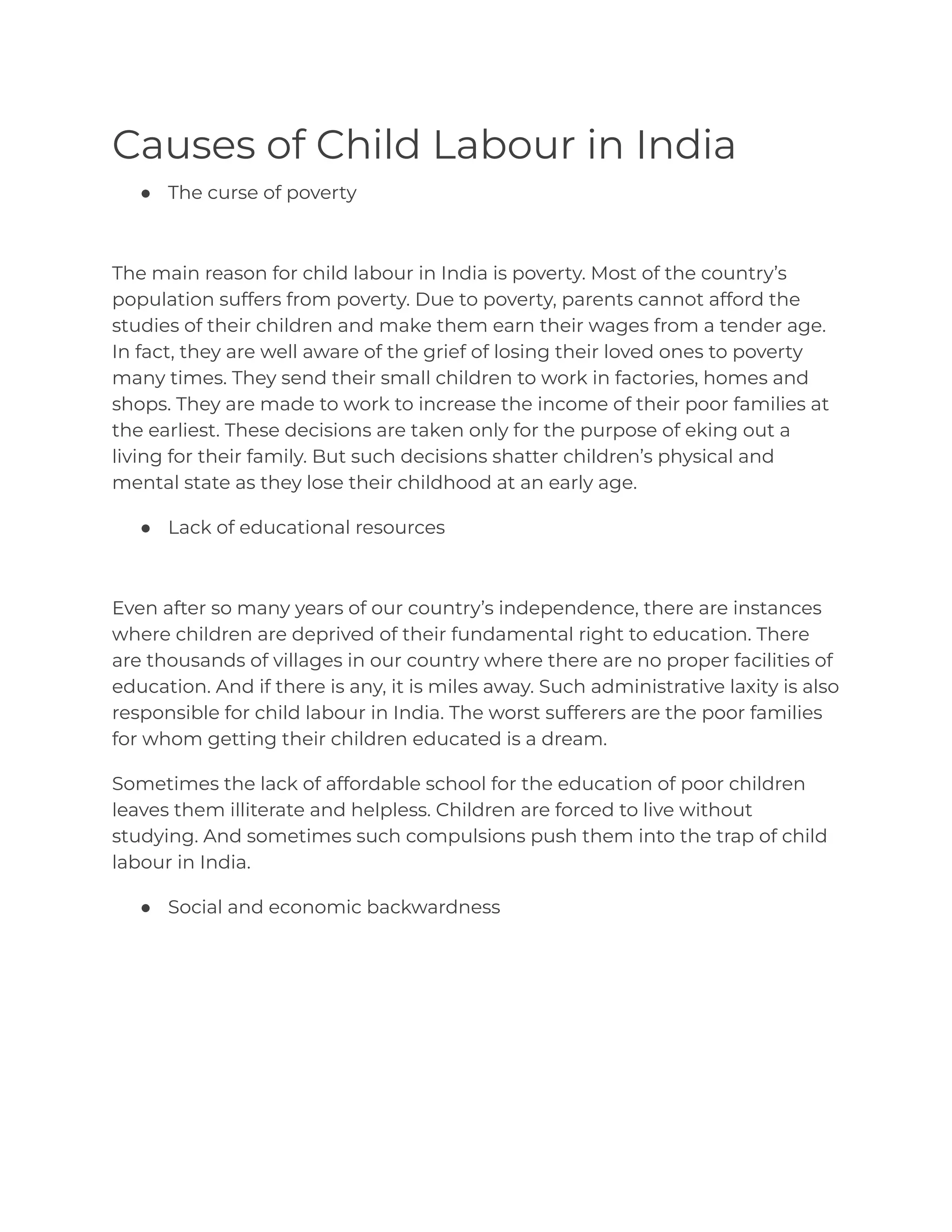 CLASS 12 ENGLISH PROJECT ON CHILD LABOUR | PDF