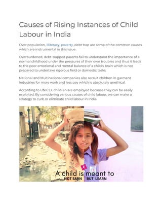 CLASS 12 ENGLISH PROJECT ON CHILD LABOUR | PDF