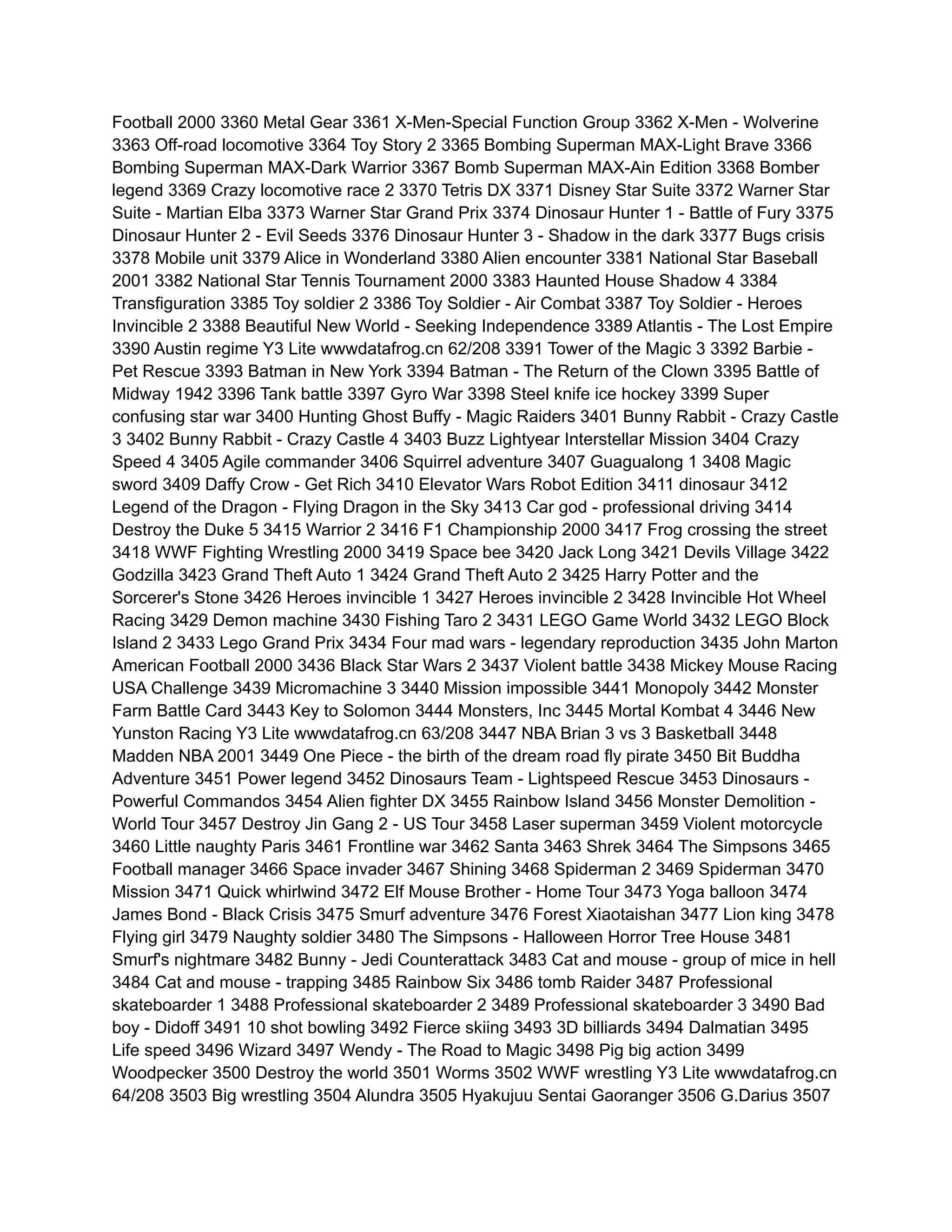 Game Stick List | PDF