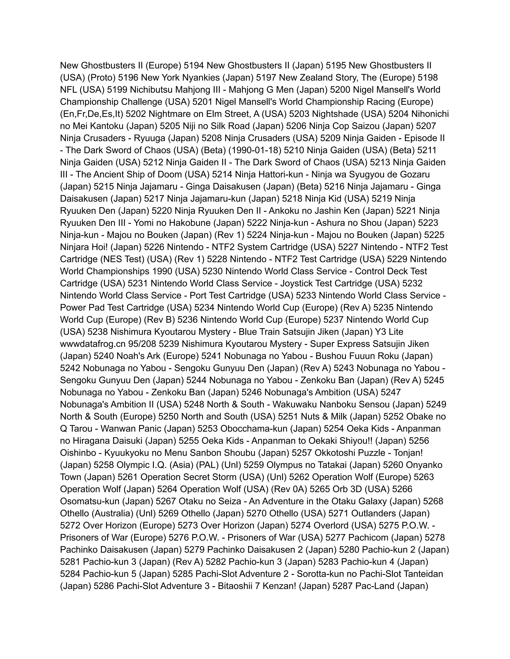 Game Stick List | PDF