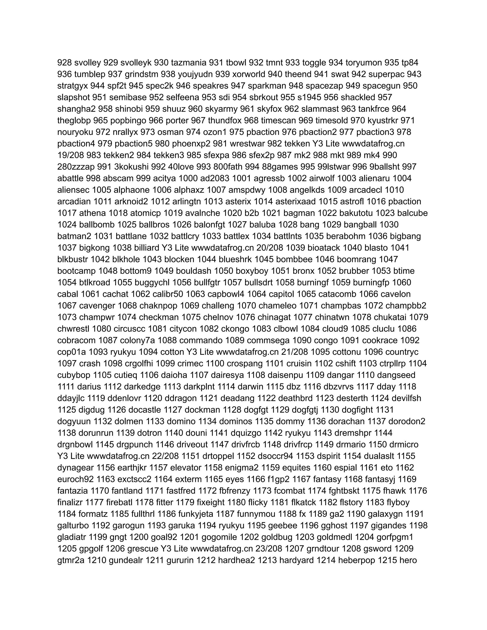 Game Stick List | PDF