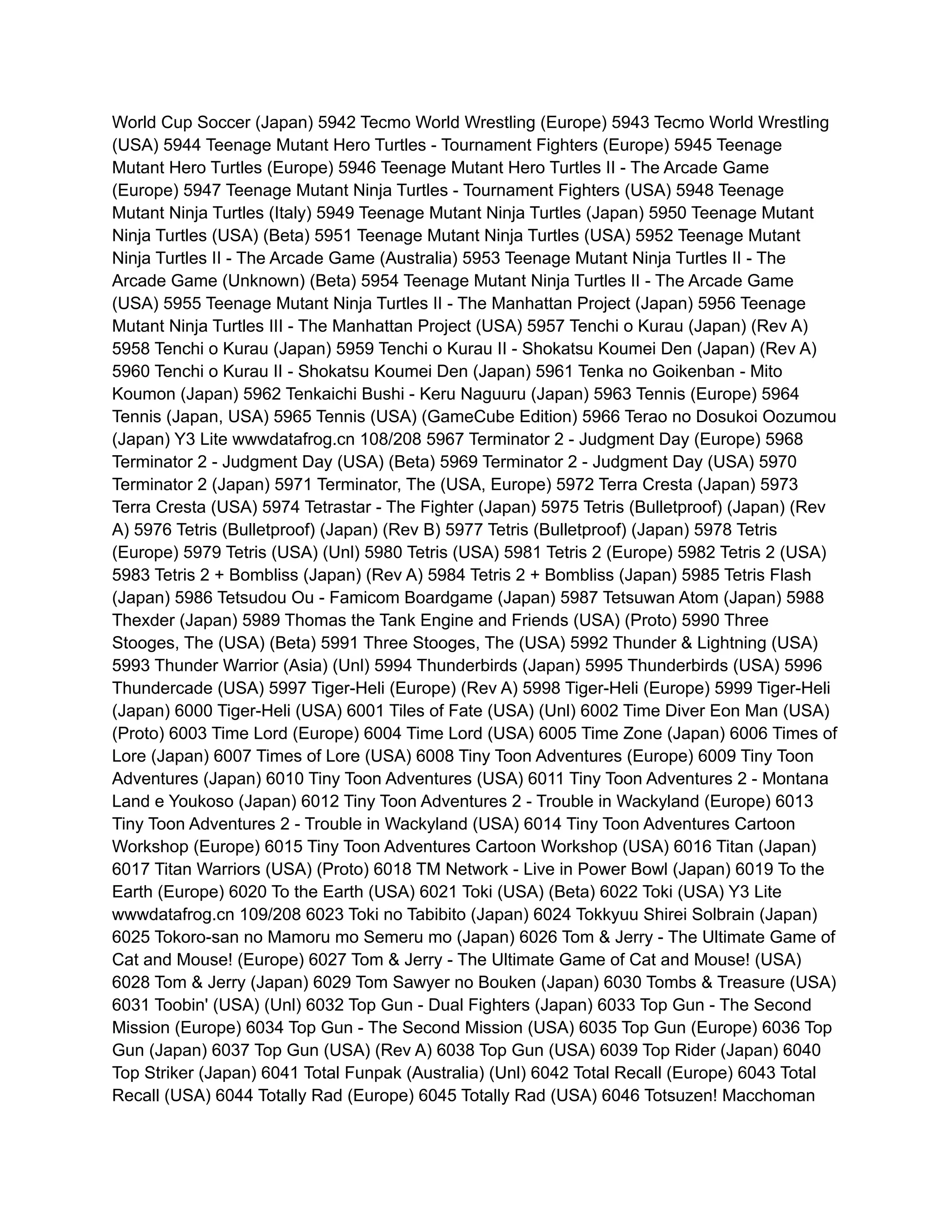 Game Stick List | PDF