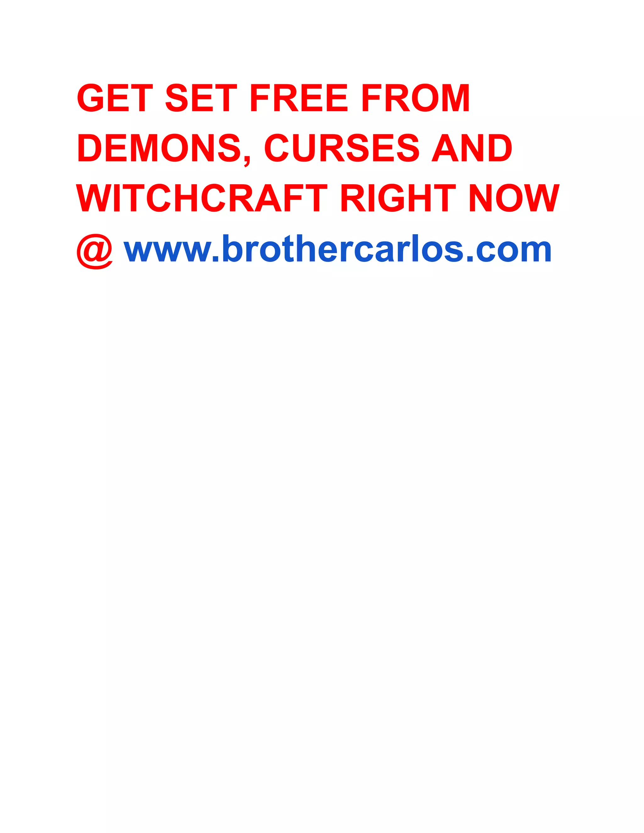 GET SET FREE FROM DEMONS, CURSES AND WITCHCRAFT | PDF