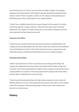 T-Series: A Comprehensive Overview of the Indian Multimedia ...