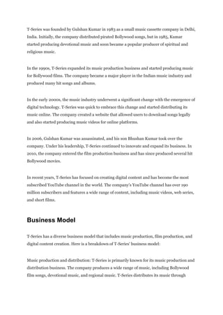 T-Series: A Comprehensive Overview of the Indian Multimedia ...
