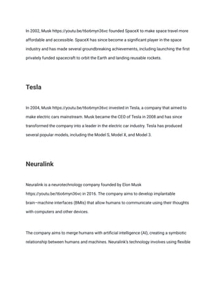 Rise of Elon Musk | PDF