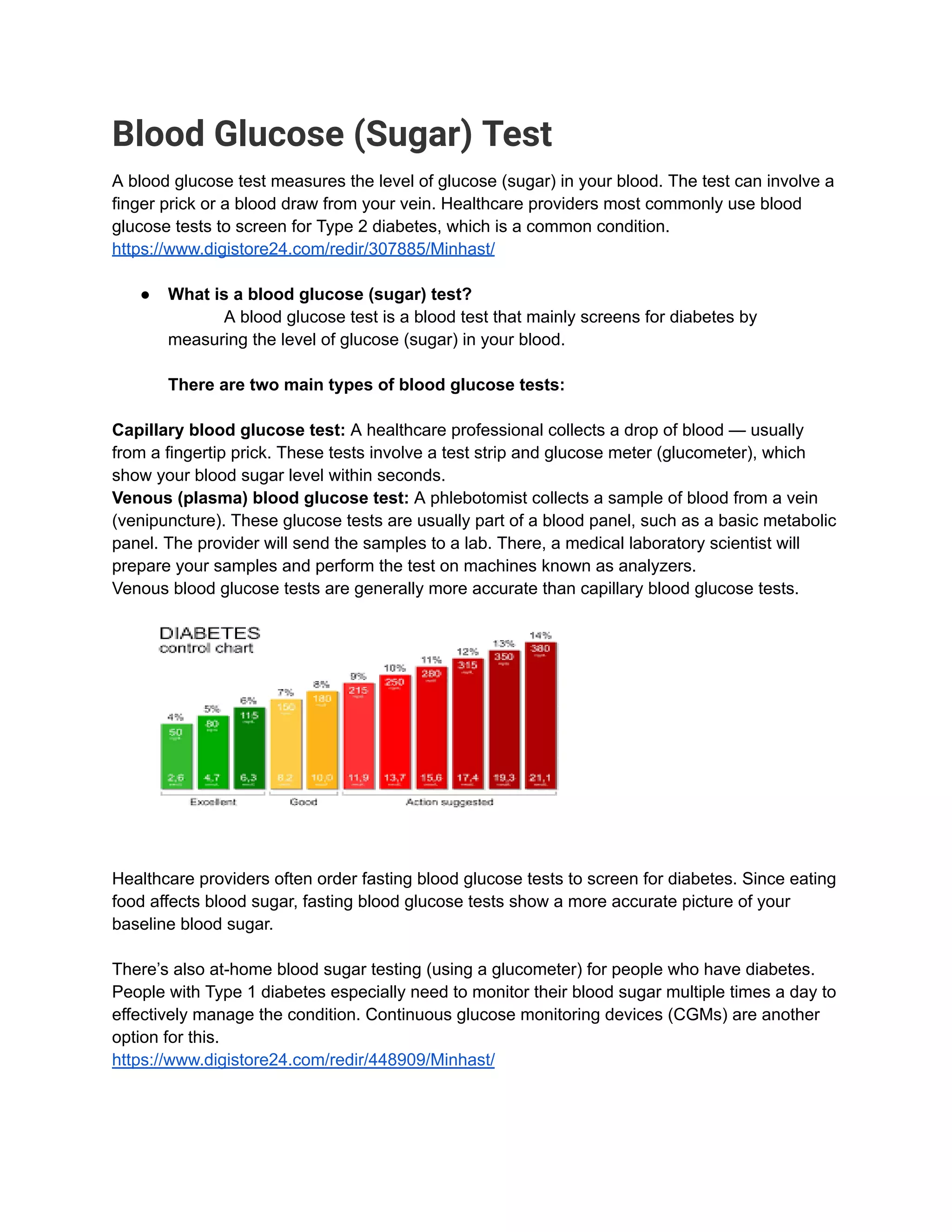 Blood Glucose (Sugar) | PDF