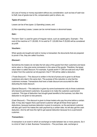 Basic Accounting Terms Class 11 | PDF