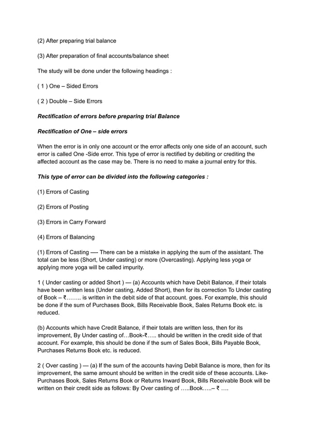 Meaning of Rectification of Errors | PDF