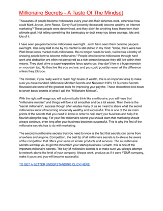 MILLIONAIRE SECRETS | PDF