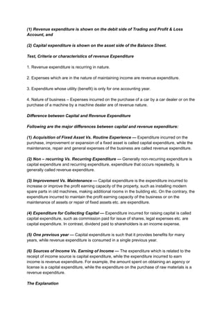 Capital and Revenue Expenditure | PDF